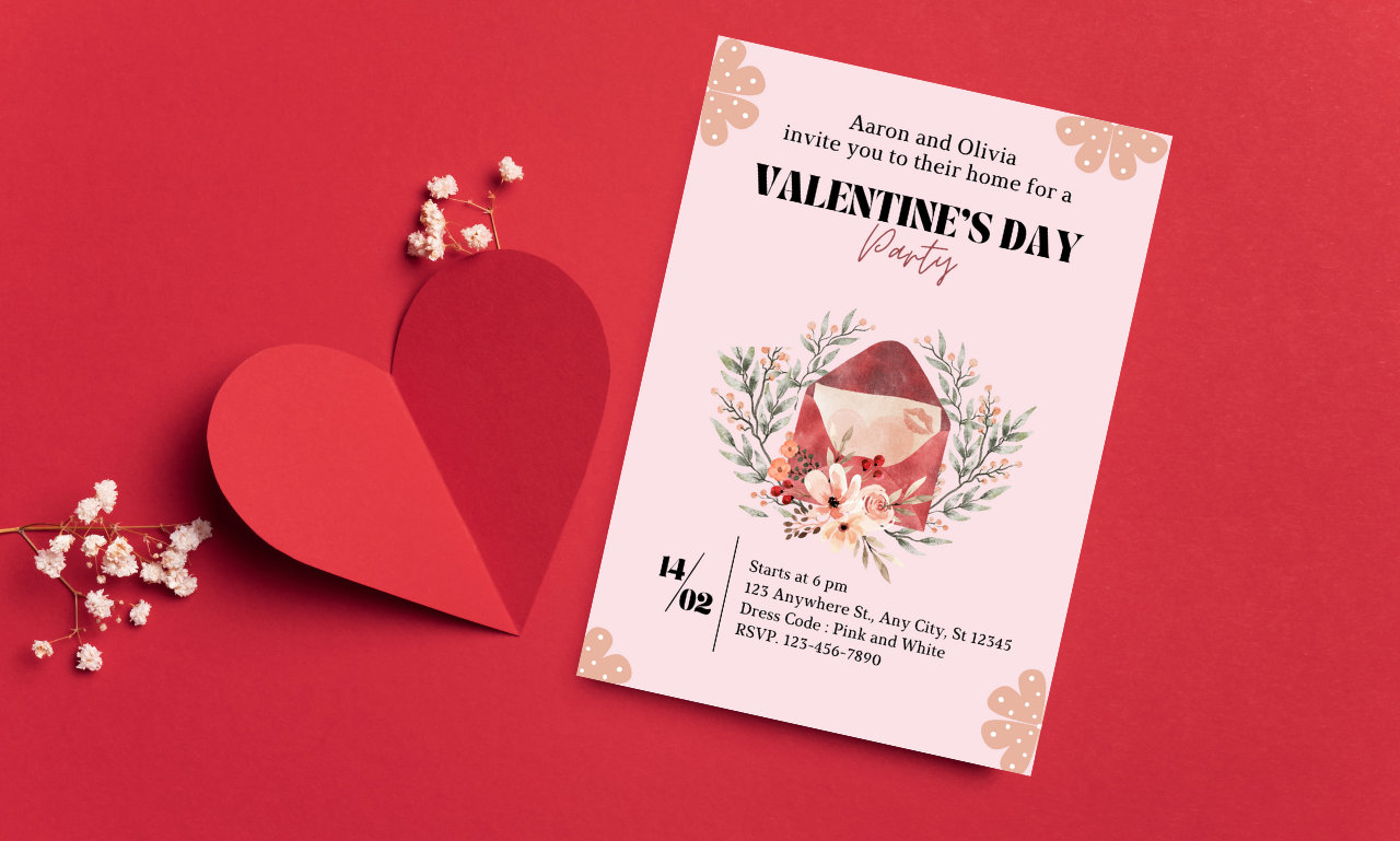 Editable Digital Valentine Invitation, Electronic Valentine Party ...