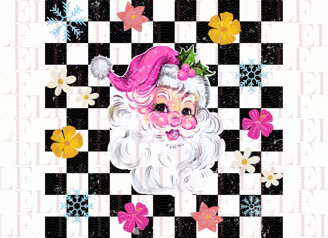 Checkered Santa Claus Png Retro Santa PNG Retro Christmas - Etsy