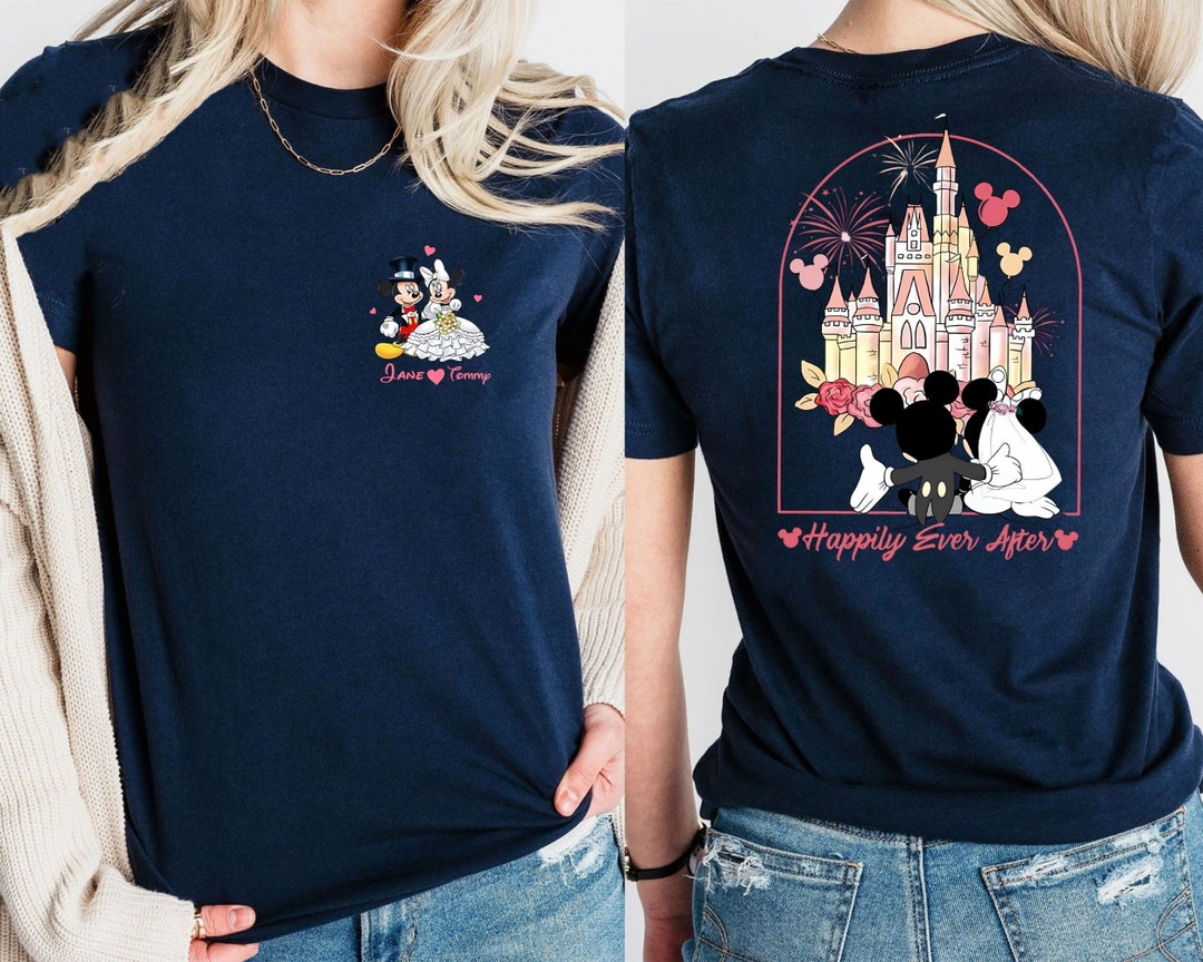Custom Two-sided Mickey Minnie Couple Shirt, Disney Wedding Wife ...