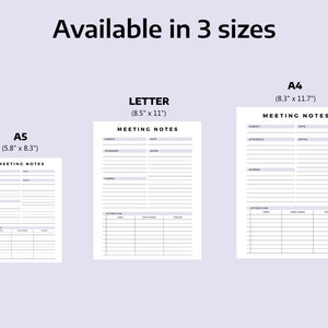 Printable Meeting Notes Template | Meeting Minutes | Meeting Agenda ...