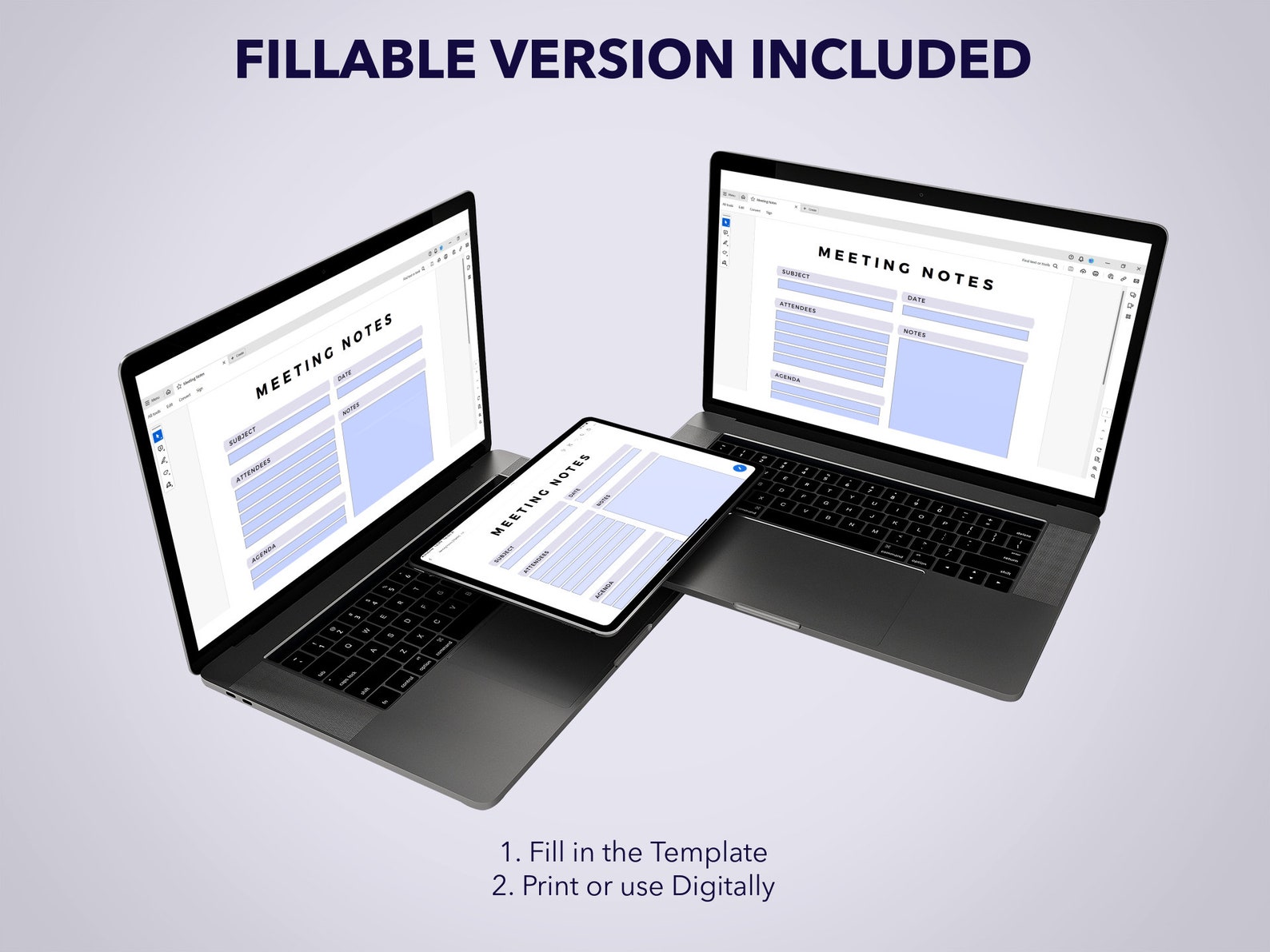 Printable Meeting Notes Template | Meeting Minutes | Meeting Agenda ...