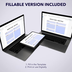 Printable Meeting Notes Template | Meeting Minutes | Meeting Agenda ...