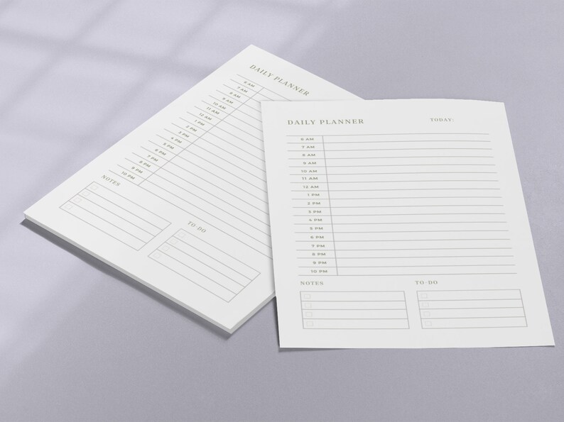 Minimalist Printable Daily Planner | Daily Planner Inserts | Time Block ...