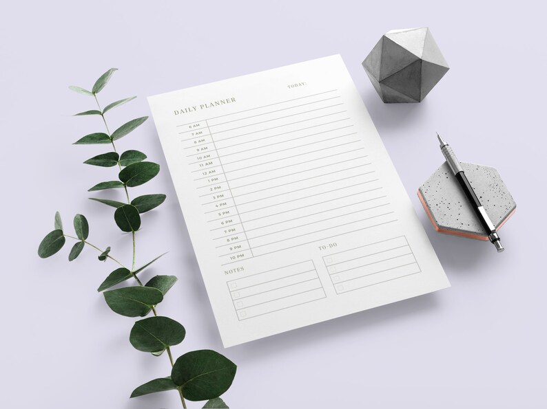 Minimalist Printable Daily Planner | Daily Planner Inserts | Time Block ...