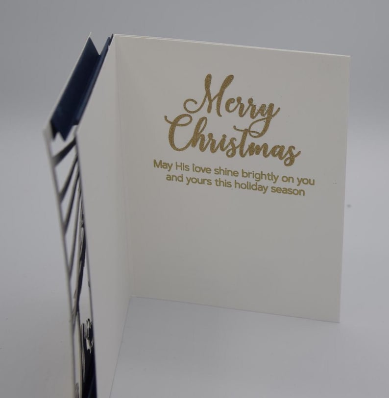 3D Simple Nativity Scene Christmas Card in Gold and Blue - Etsy