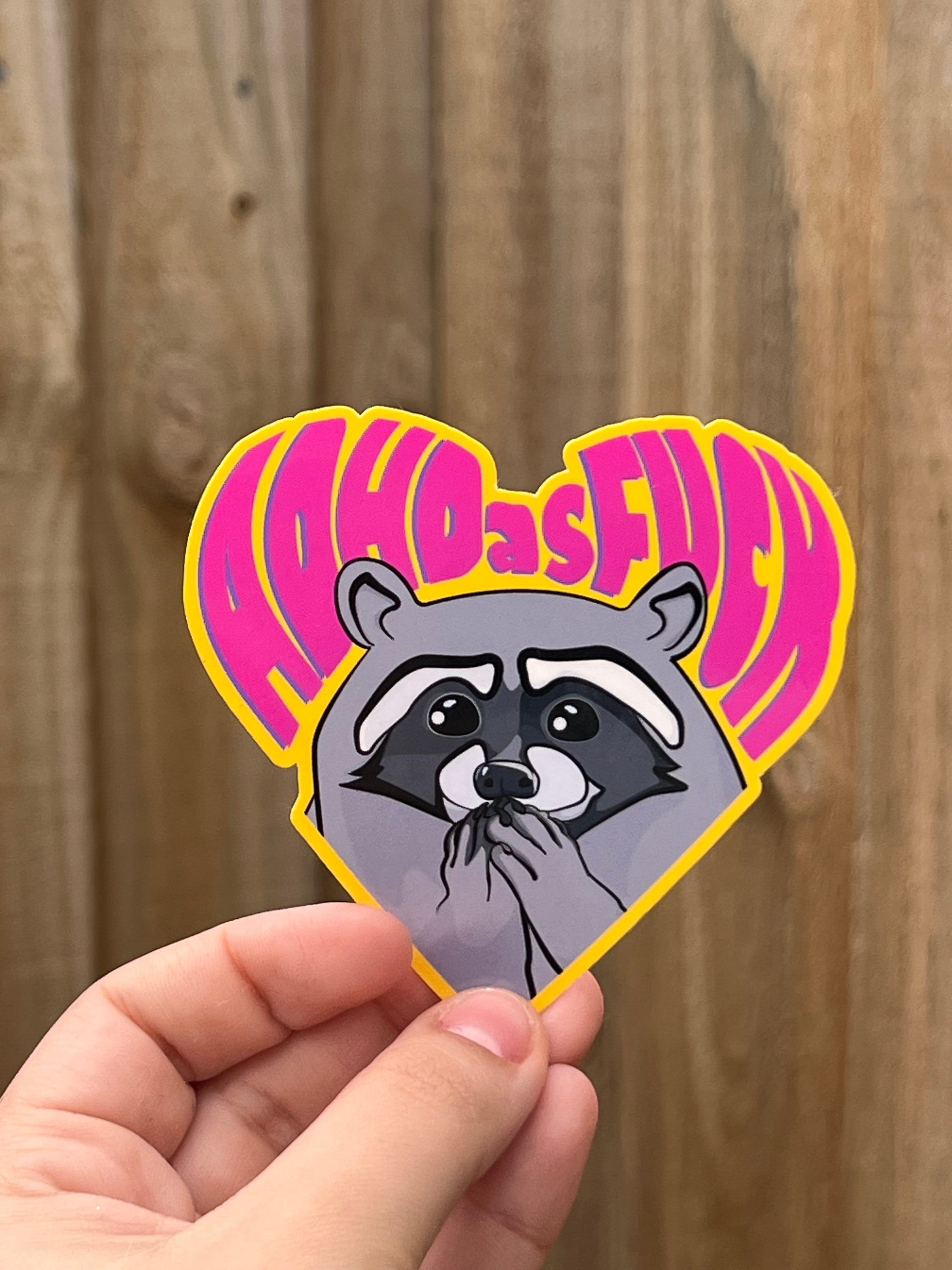 ADHD AF Raccoon Waterproof Sticker, Adult ADHD Sticker, Neurodiversity ...