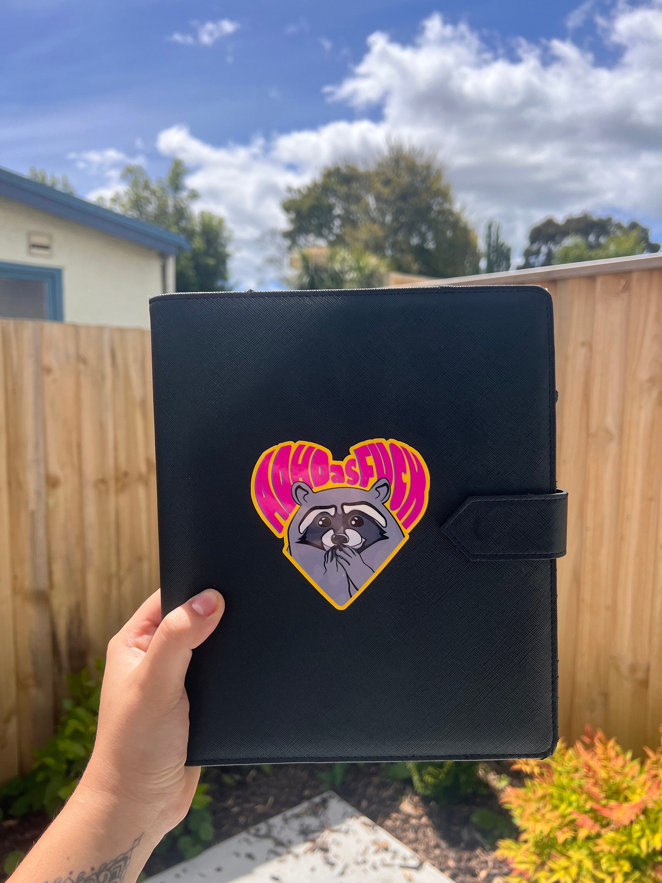 ADHD AF Raccoon Waterproof Sticker, Adult ADHD Sticker, Neurodiversity ...