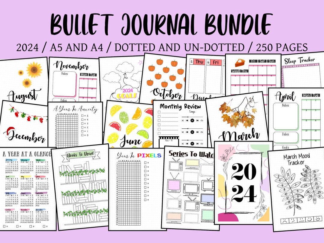 Bullet Journal digital/imprimible 2024, Bullet Journal en PDF, Bullet ...