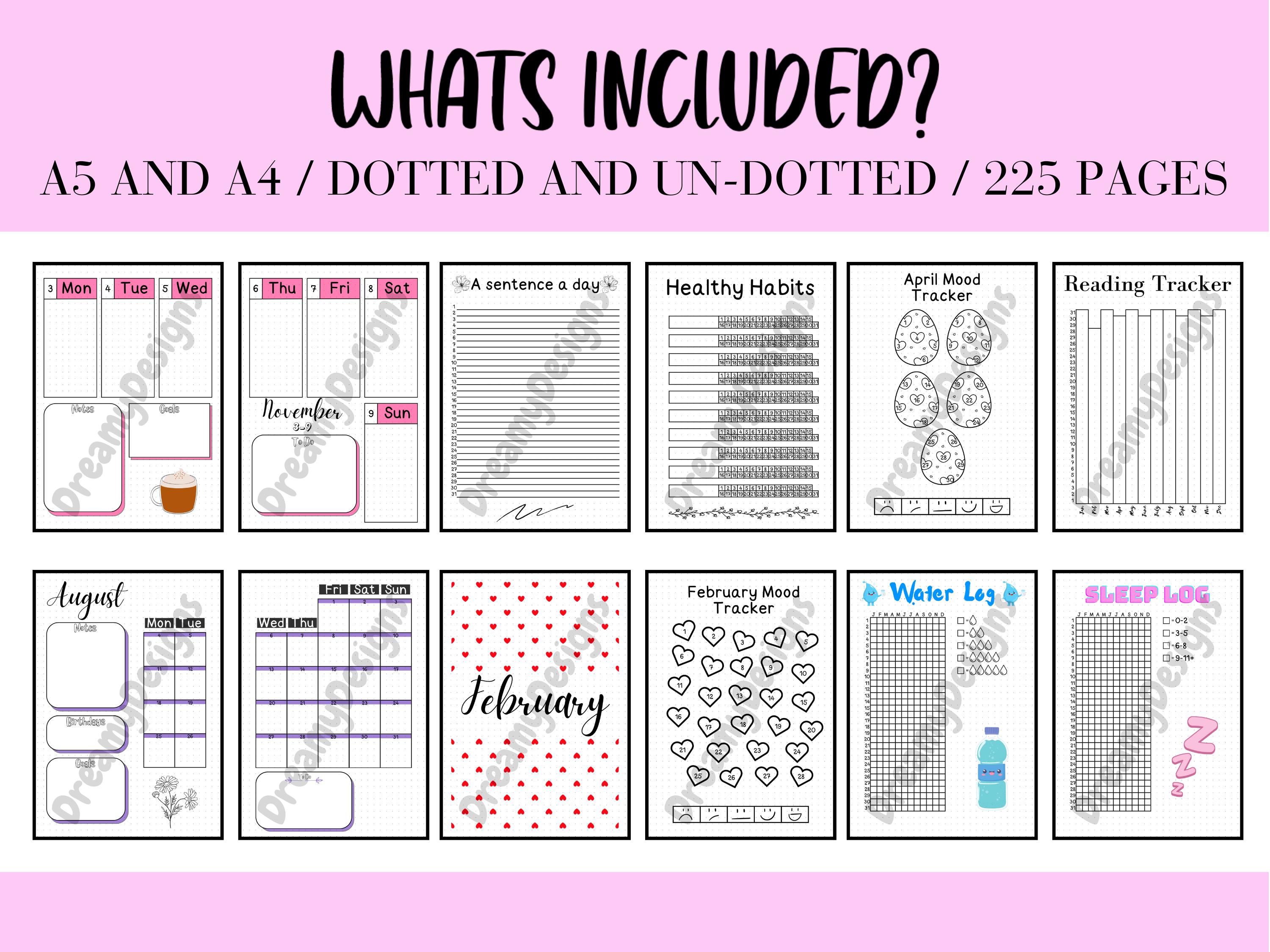 2025 Digital/printable Bullet Journal, PDF Bullet Journal, Dotted and ...