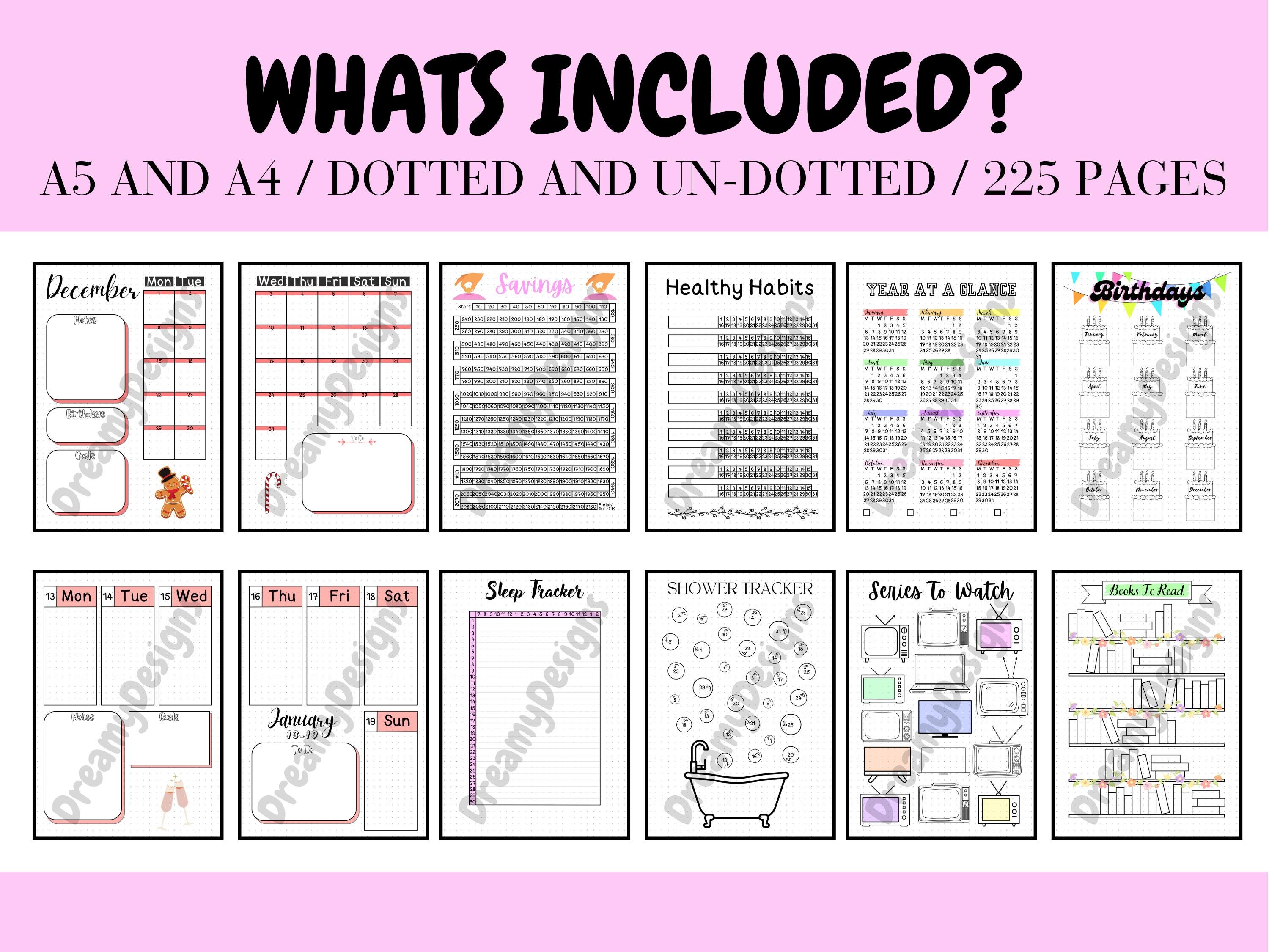 2025 Digital/printable Bullet Journal, PDF Bullet Journal, Dotted and ...