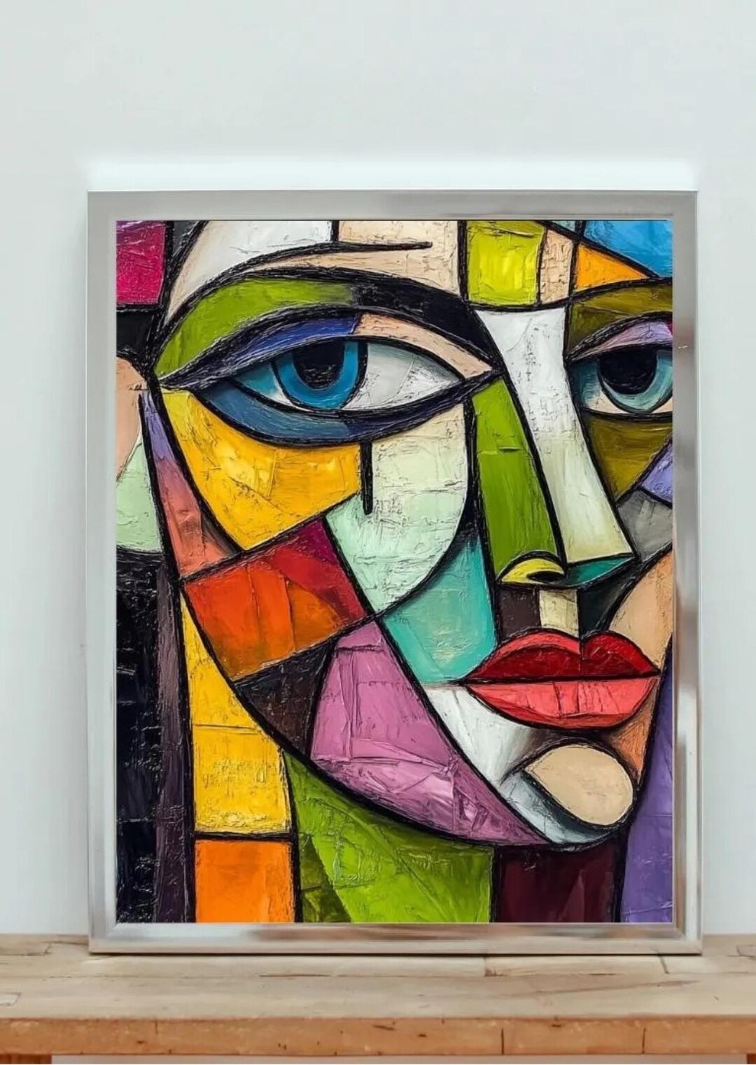 Vibrant Cubist Woman Art Print Abstract Female Portrait Inspired by ...