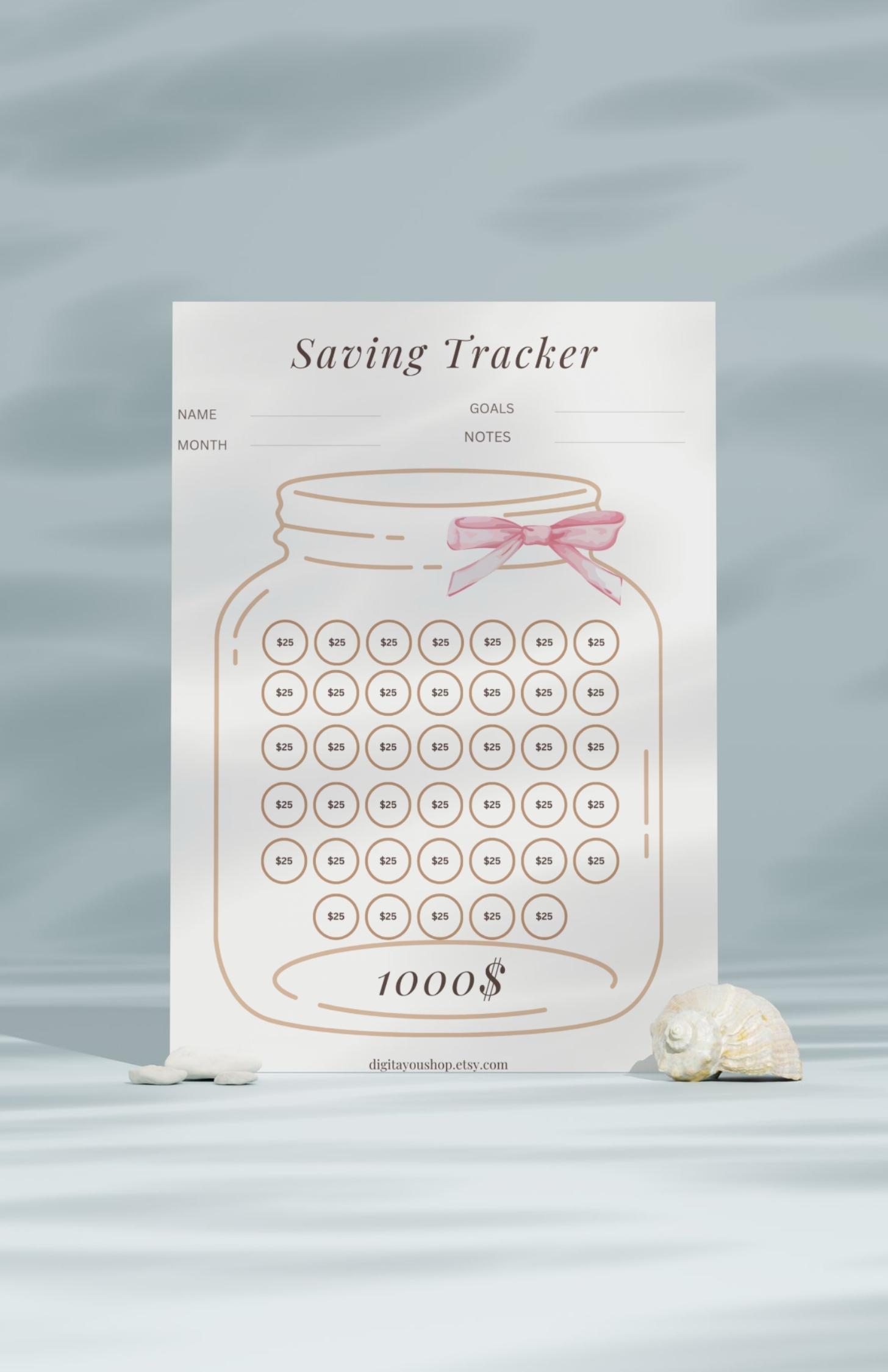 Tracker 1000 Dollar Savings Challenge | Save 25 X 40 Times | Budget ...