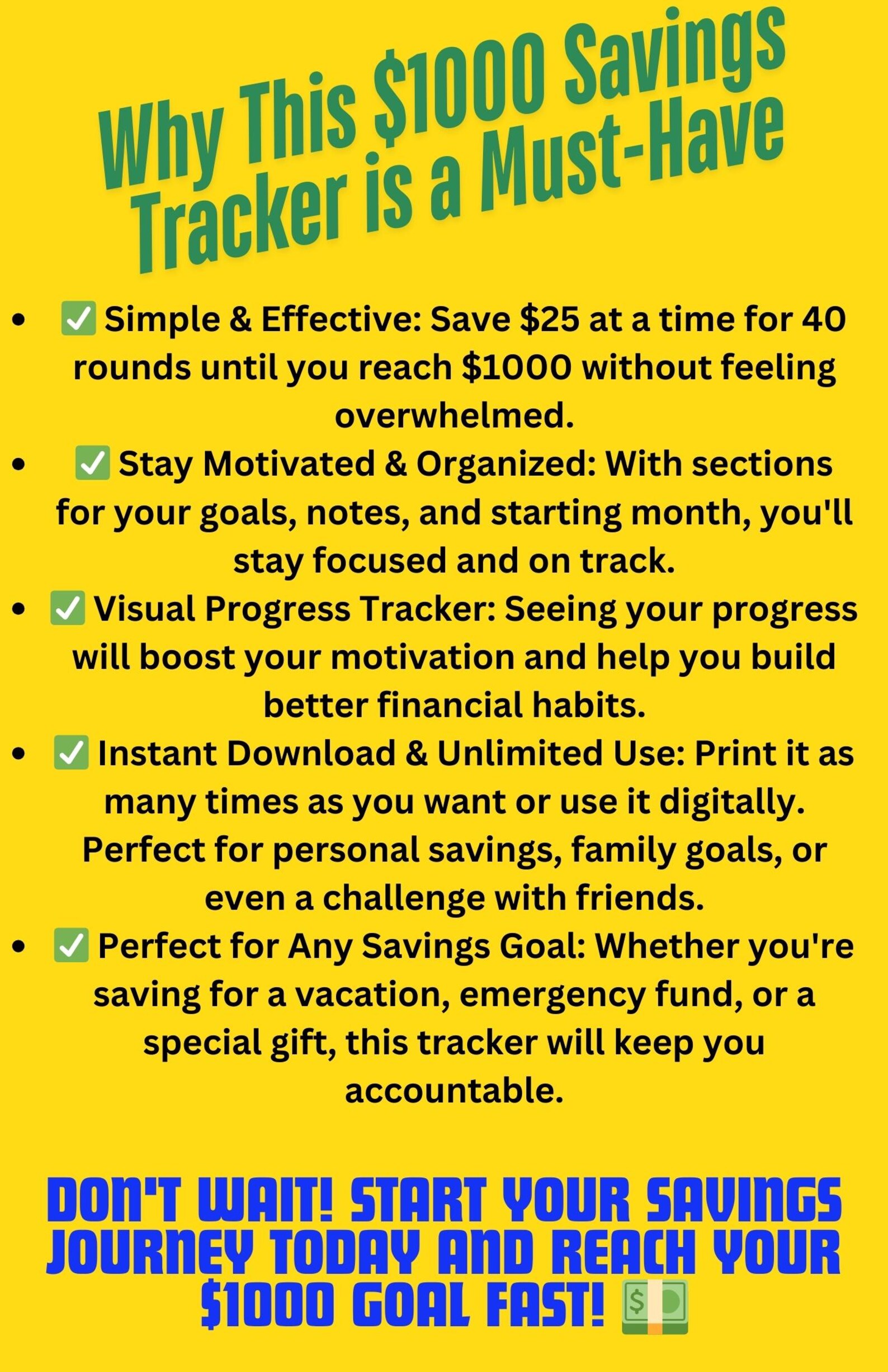 Tracker 1000 Dollar Savings Challenge | Save 25 X 40 Times | Budget ...