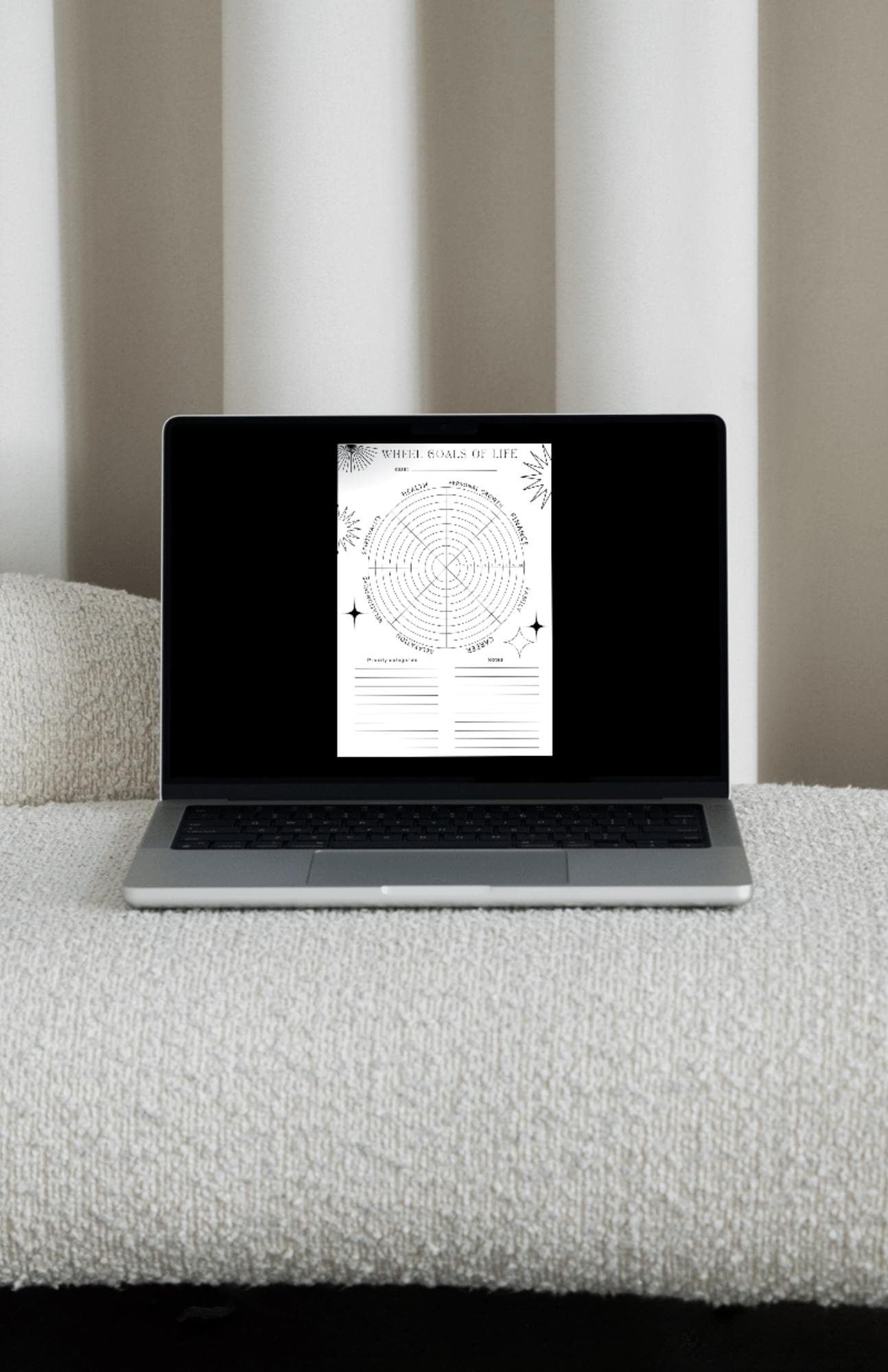 Wheel of Goals Printable 8section Life Planner for Goal Setting ...