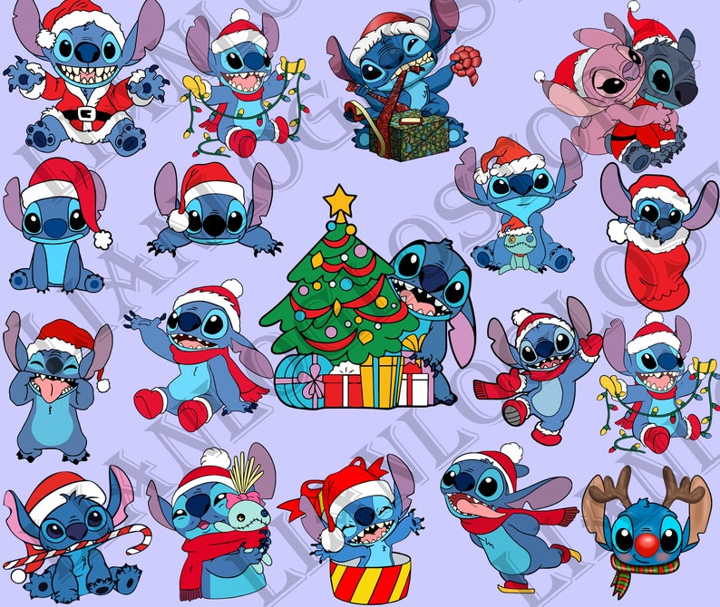 Stitch Christmas Png Lilo and Stitch PNG Christmas Cartoon - Etsy