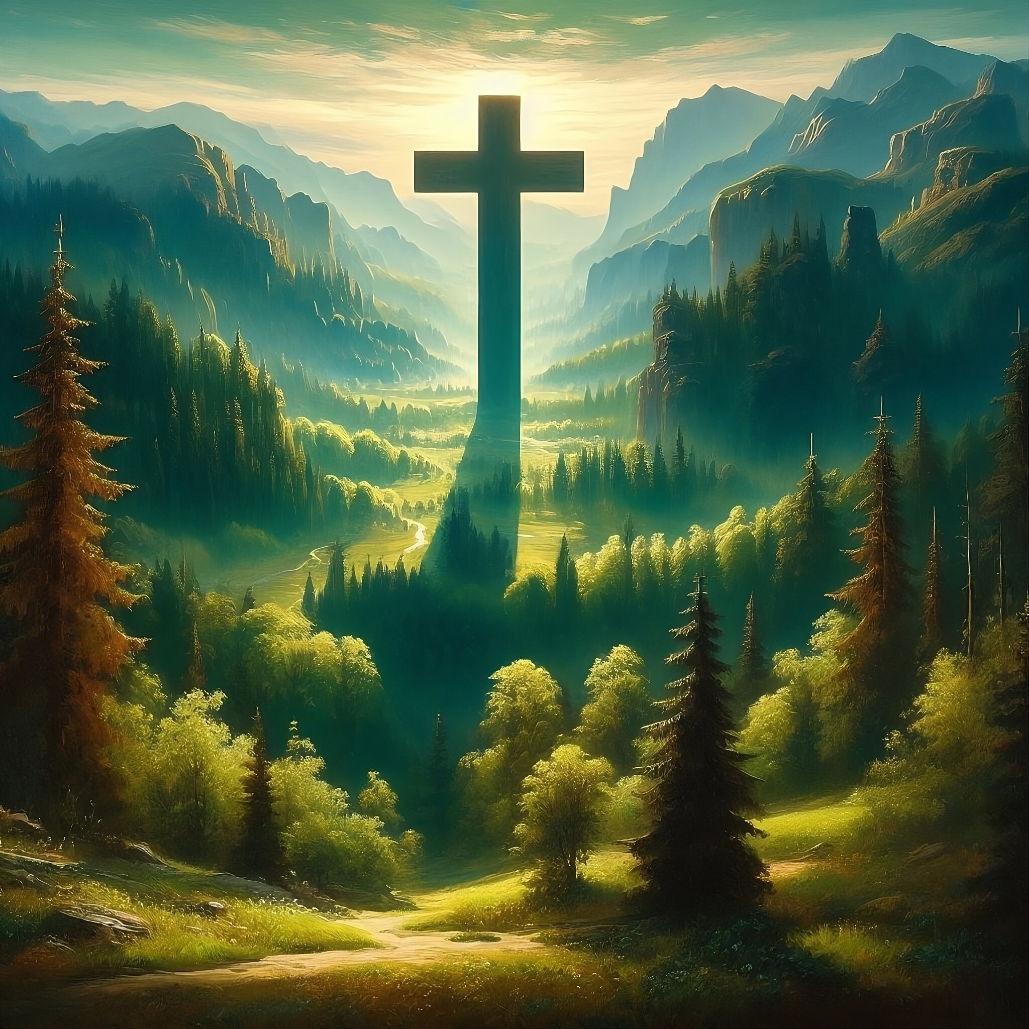 Lovely Cross Paintings - Etsy