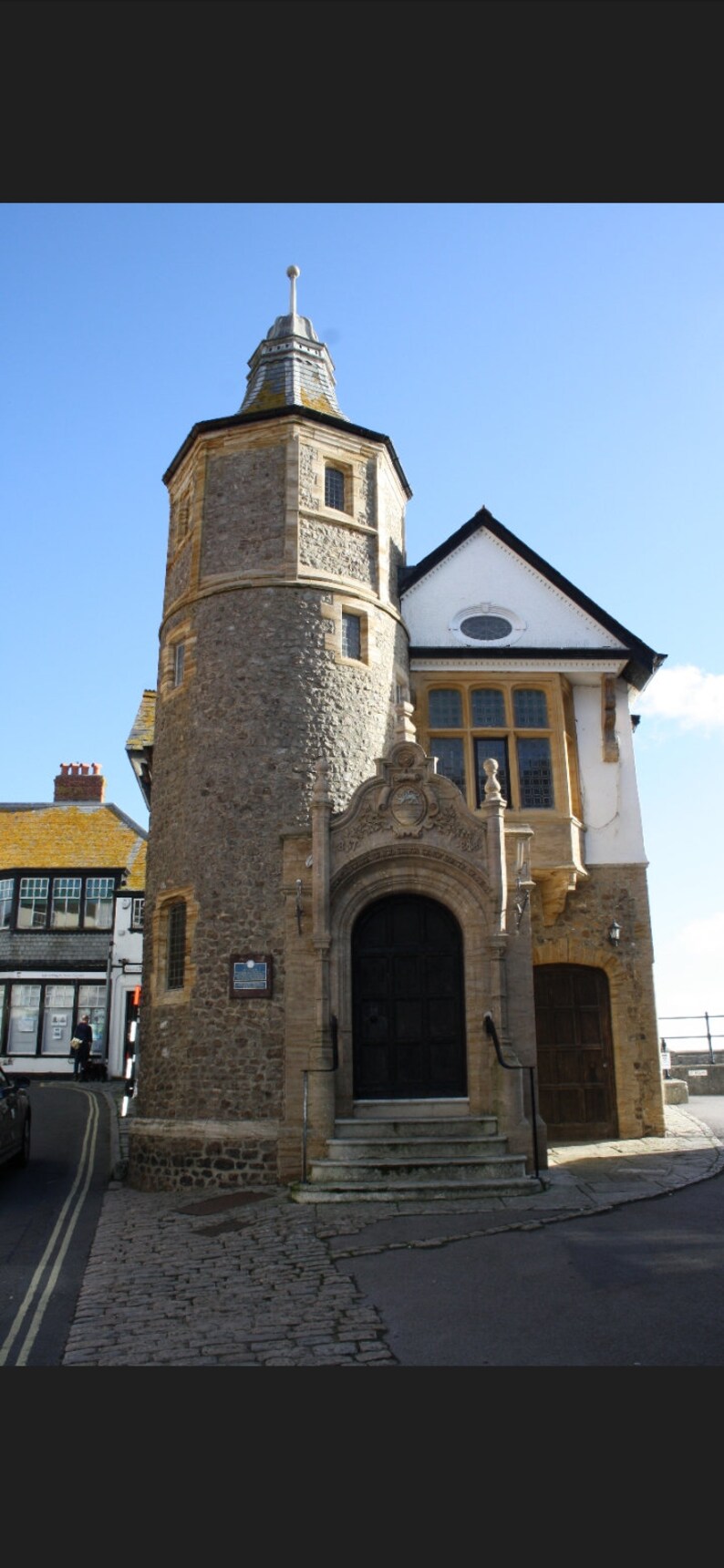 The Guildhall Building, Lyme Regis. Pen-drawing on Watercolour ...