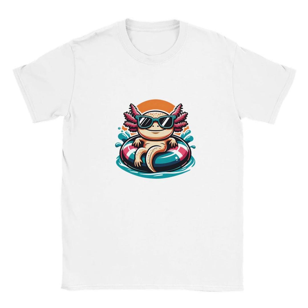 Chill Axolotl Logo Cute Floating Axolotl in Sunglasses Fun Summer Vibes ...