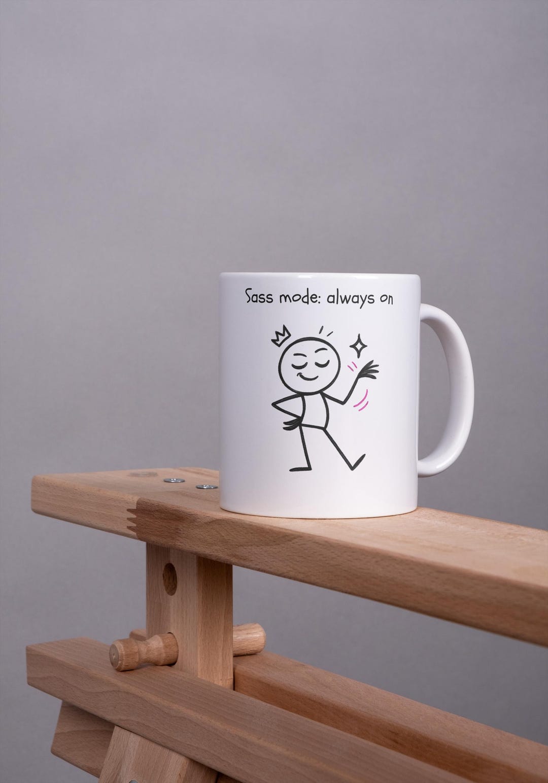 Confident Stick Figure Mug – Sassy Mod Ceramic Coffee Cup With Funny ...