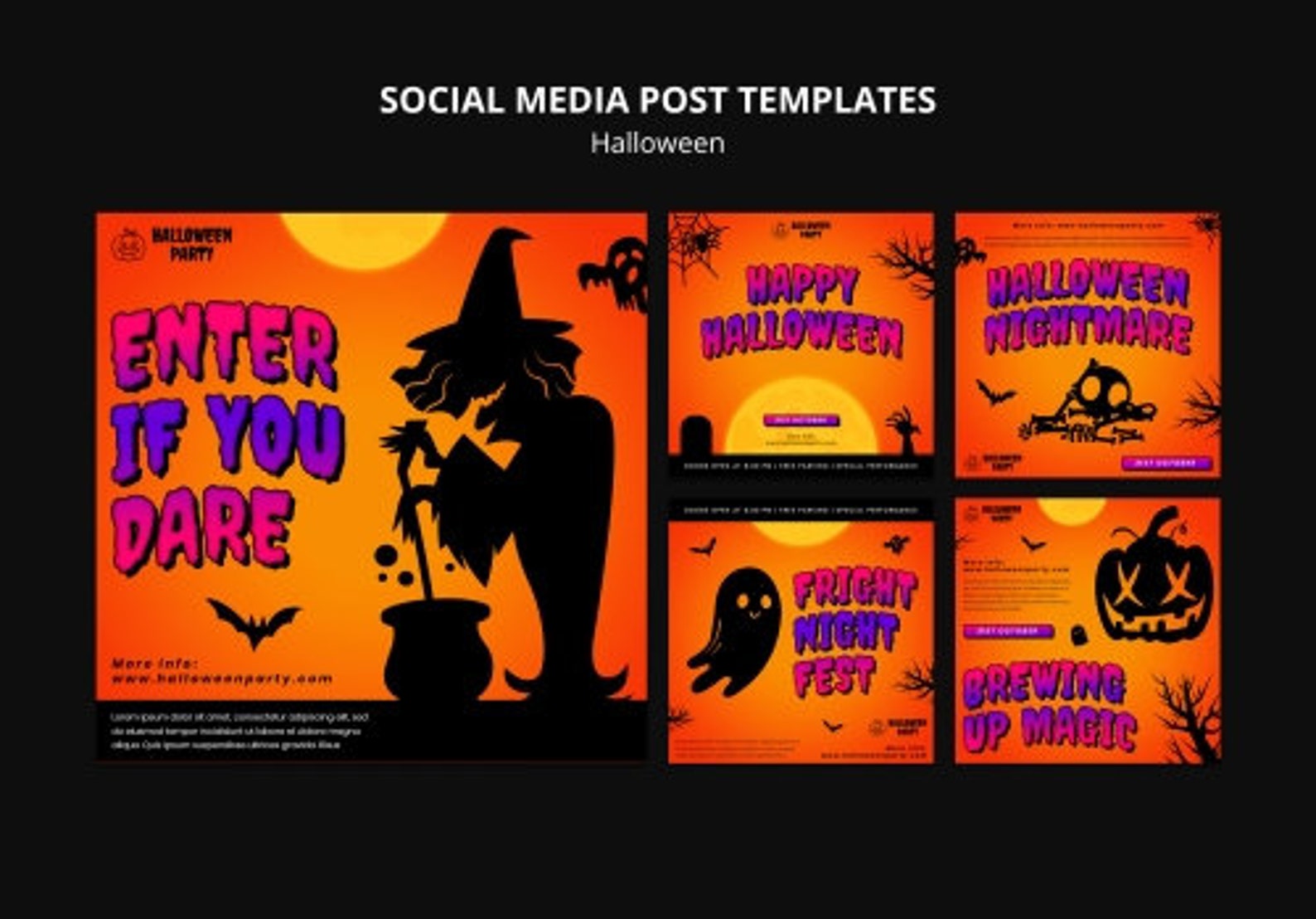 Instagram Halloween Stories Collection! 33 Social Media Posts and ...