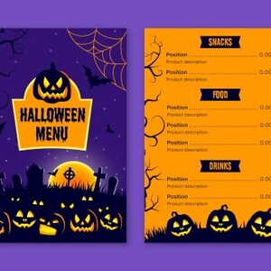 Halloween Menu Templates. 21 Editable Menus, Spooky Themes. Perfect for ...