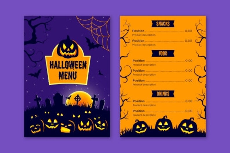 Halloween Menu Templates. 21 Editable Menus, Spooky Themes. Perfect for ...