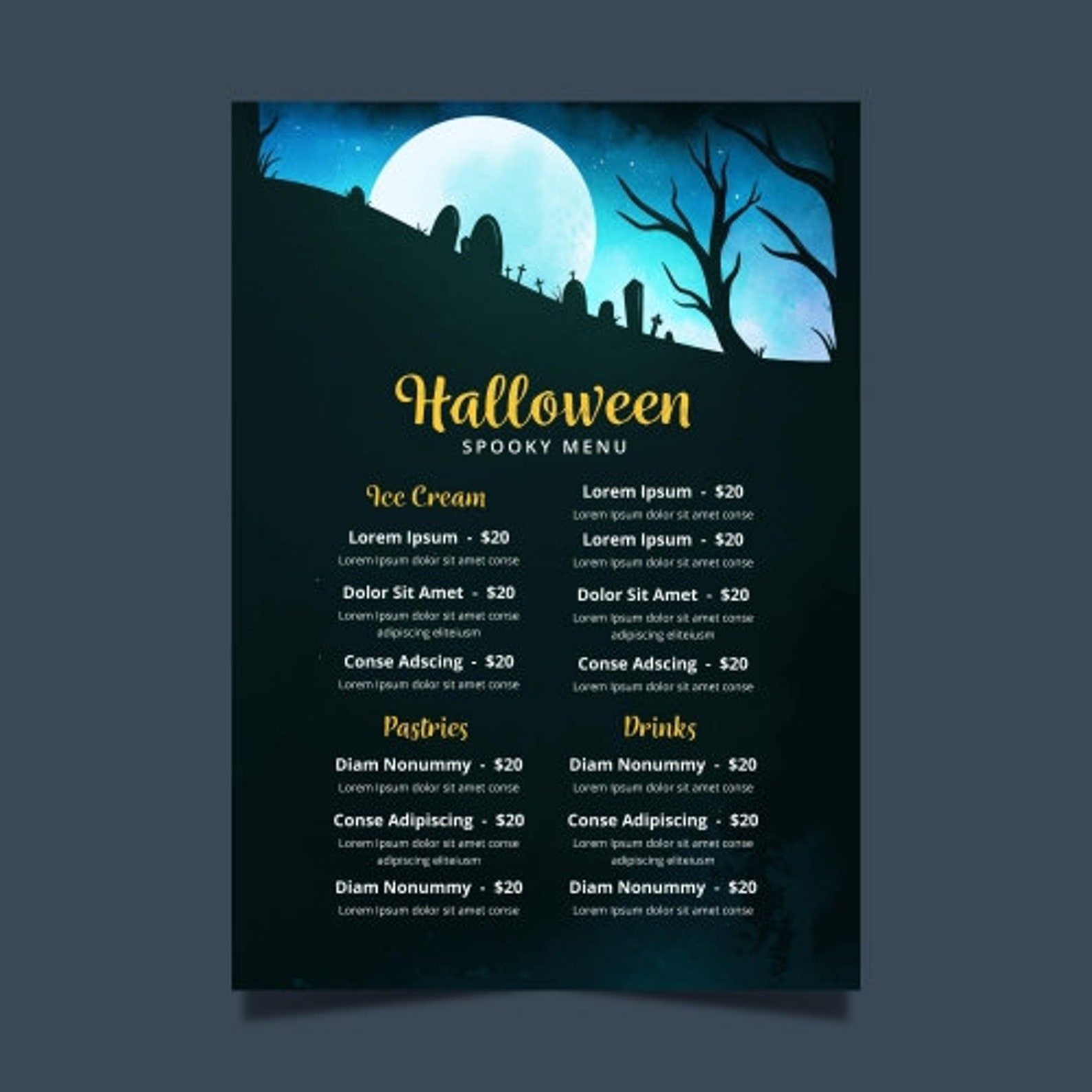 Halloween Menu Templates. 21 Editable Menus, Spooky Themes. Perfect for ...
