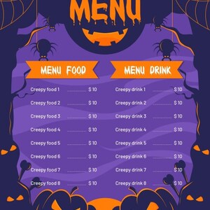 Halloween Menu Templates. 21 Editable Menus, Spooky Themes. Perfect for ...