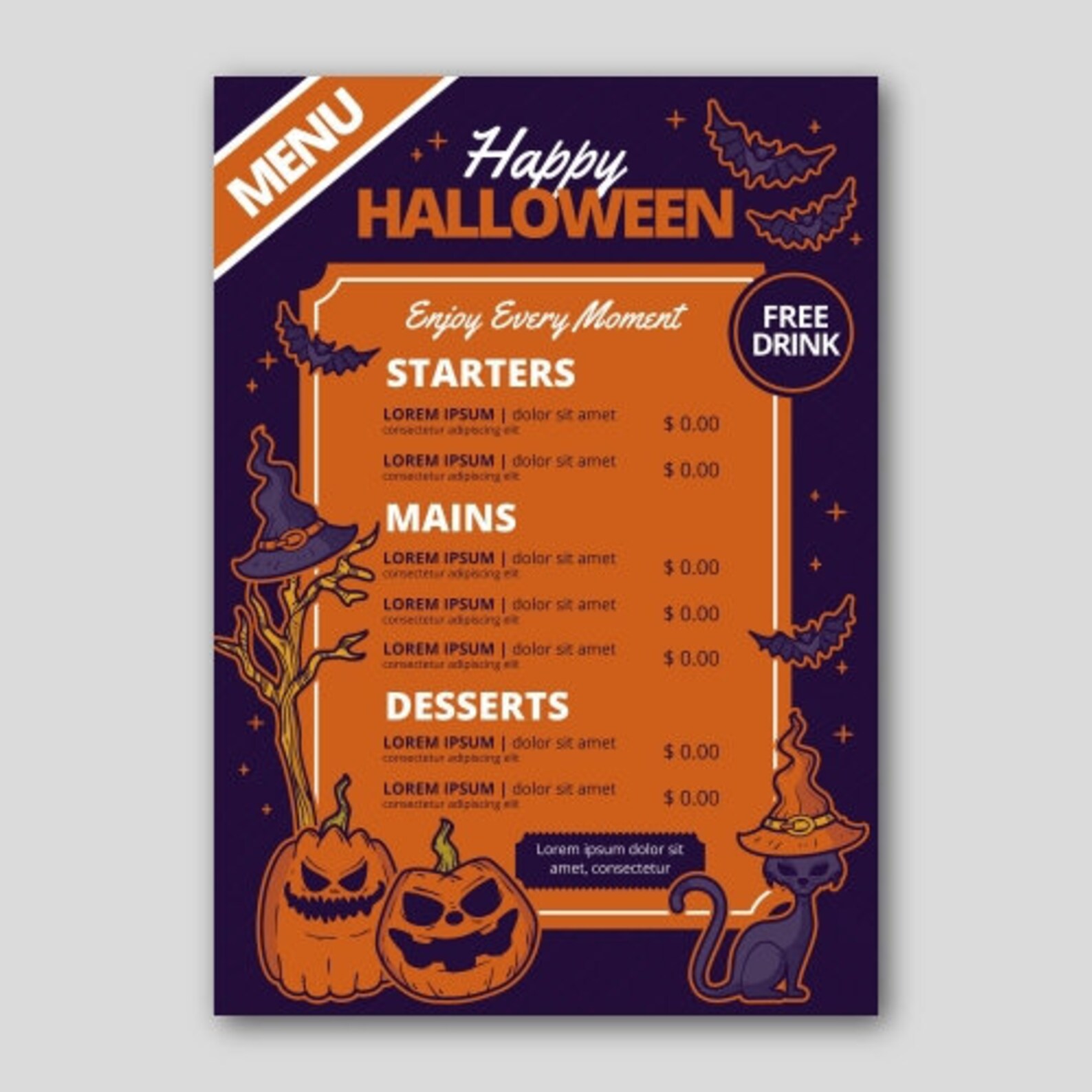 Halloween Menu Templates. 21 Editable Menus, Spooky Themes. Perfect for ...