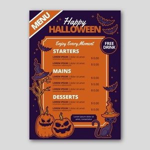 Halloween Menu Templates. 21 Editable Menus, Spooky Themes. Perfect for ...