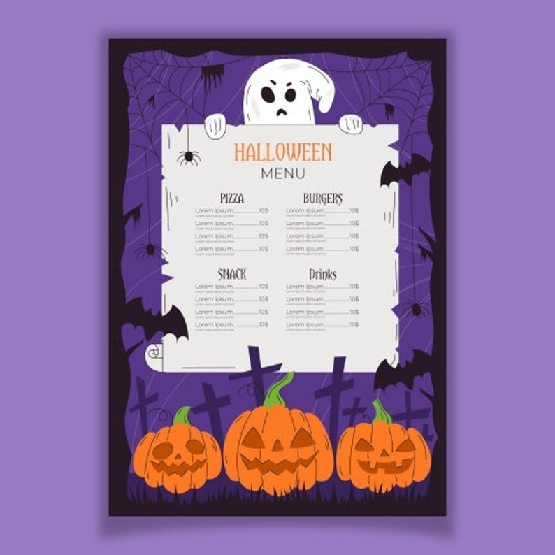 Halloween Menu Templates. 21 Editable Menus, Spooky Themes. Perfect for ...