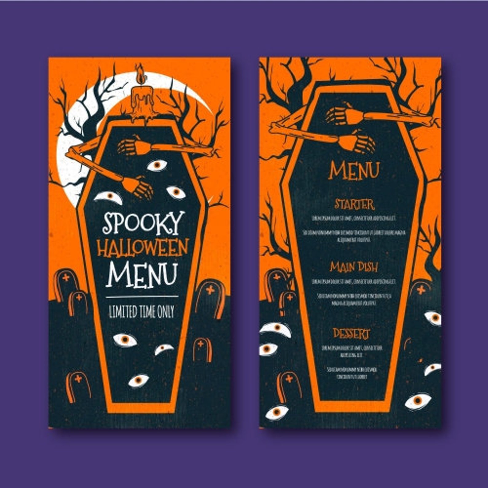 Halloween Menu Templates. 21 Editable Menus, Spooky Themes. Perfect for ...