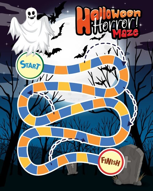 Halloween Games for Kids. Printable. Spooky Maze Crosswords - Etsy