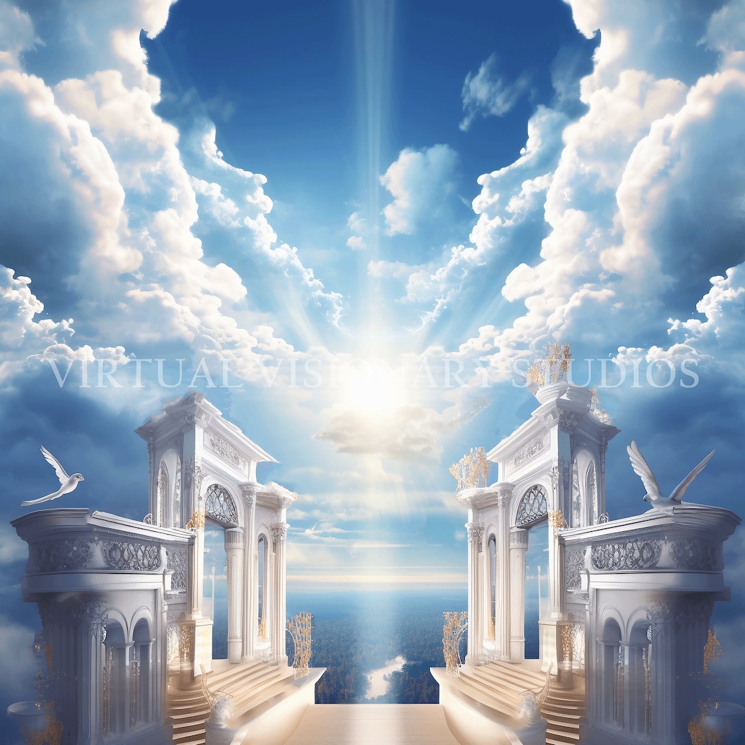 Celestial Gate With Breathtaking Nature Background Memorial Background ...