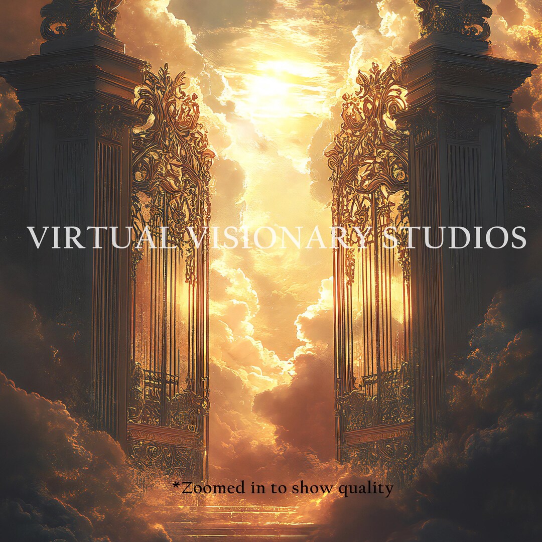 Memorial Heavenly Sky Gates XV | Memorial Background, Memorial Backdrop ...