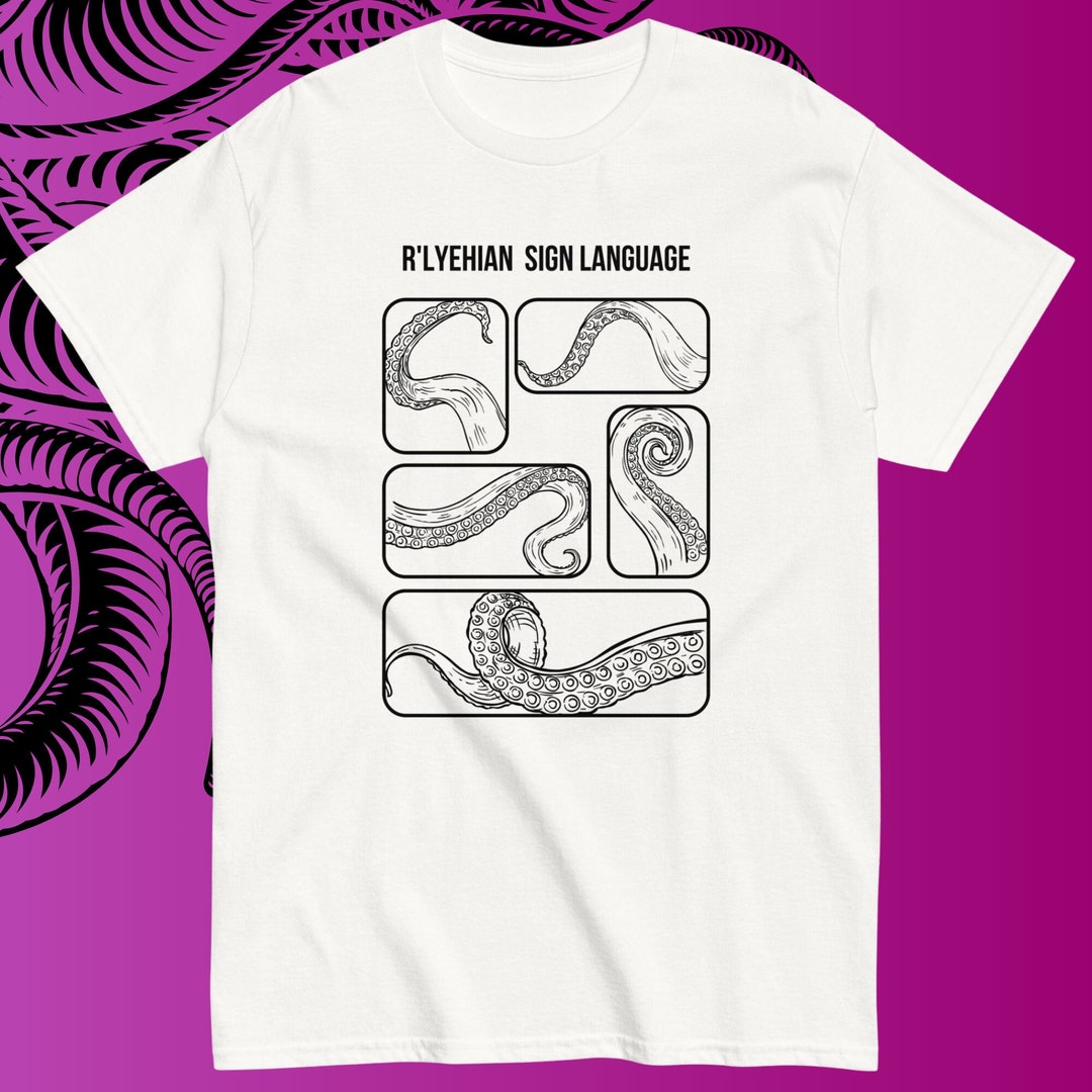 R'lyehian Sign Language Tee / Vol.4 Apparel & More - Etsy