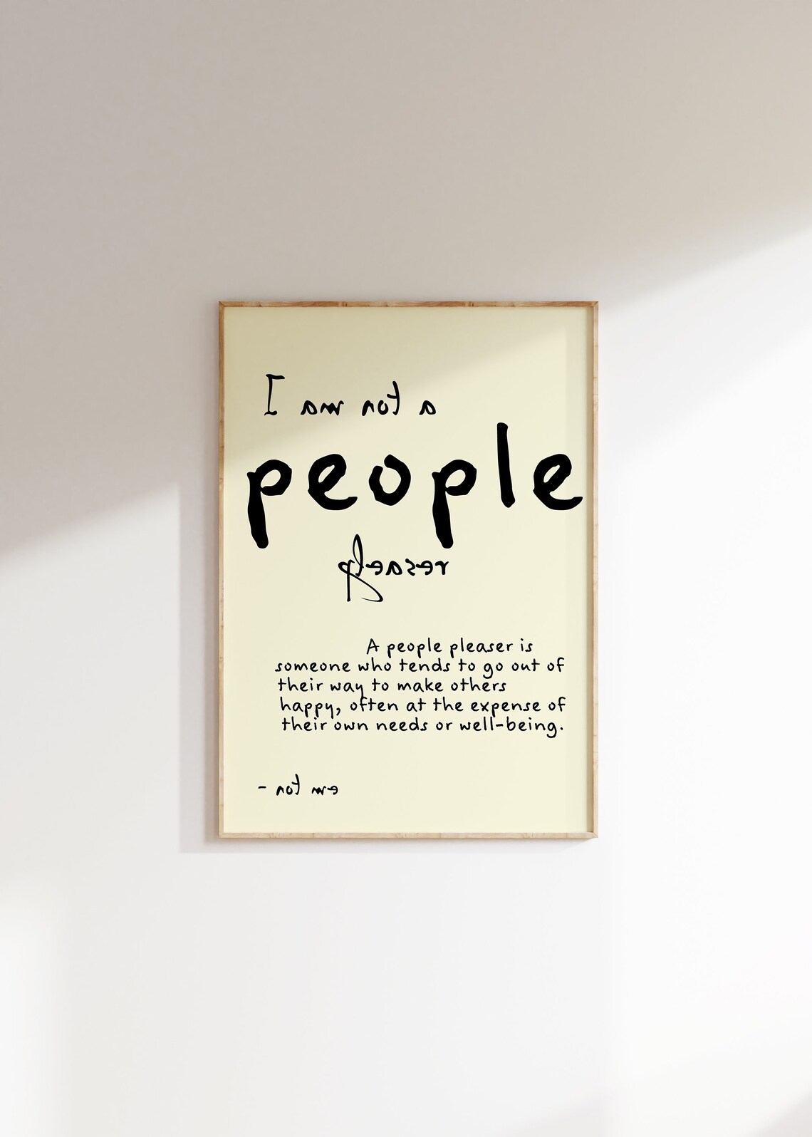 Retro Typography Wallart, Not a People Pleaser, Aesthetic Saying ...