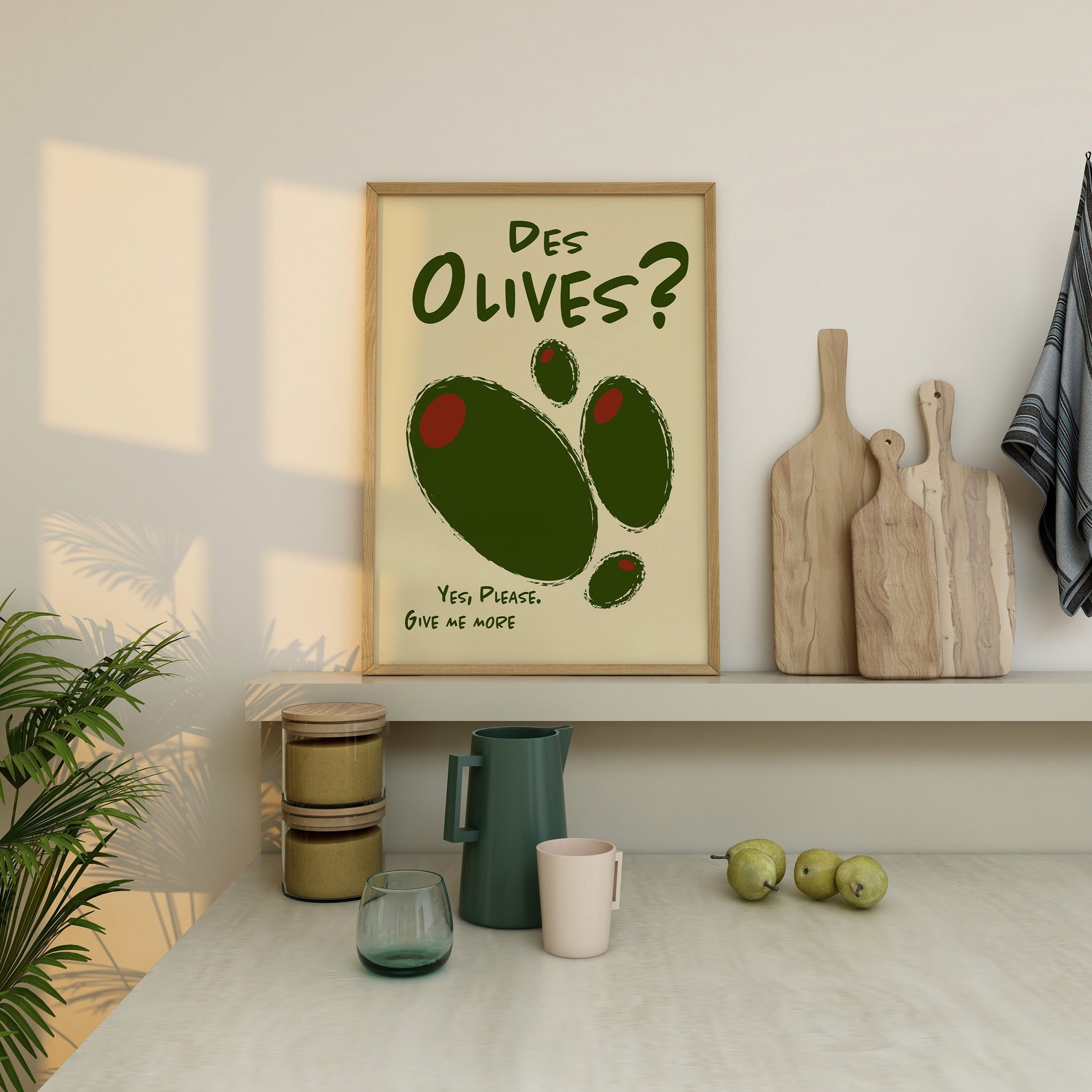 Olives Poster, Retro Print, Olives Wallart, Kitchen Vintage Poster ...