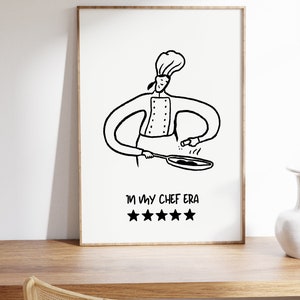 Kitchen Wall Poster Cooking Art Prints Digital Download Minimalist Red ...