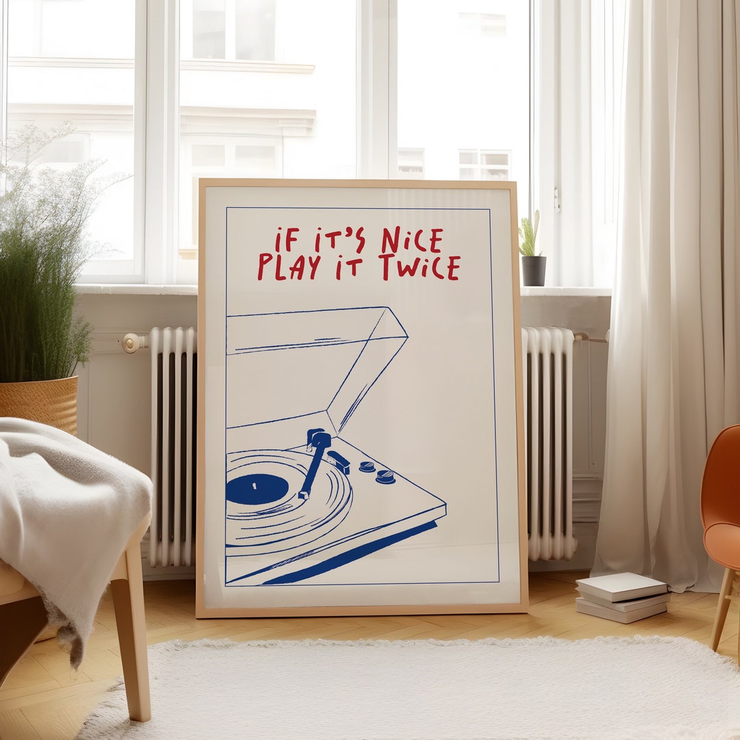 Artful Art Music, Retro Groovy Music Wall Art Play It Twice Record ...