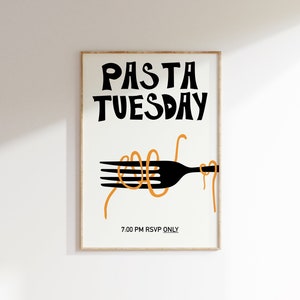Pasta Art Print, Food Lover Poster, Pasta Kitchenwall Art, Digital ...