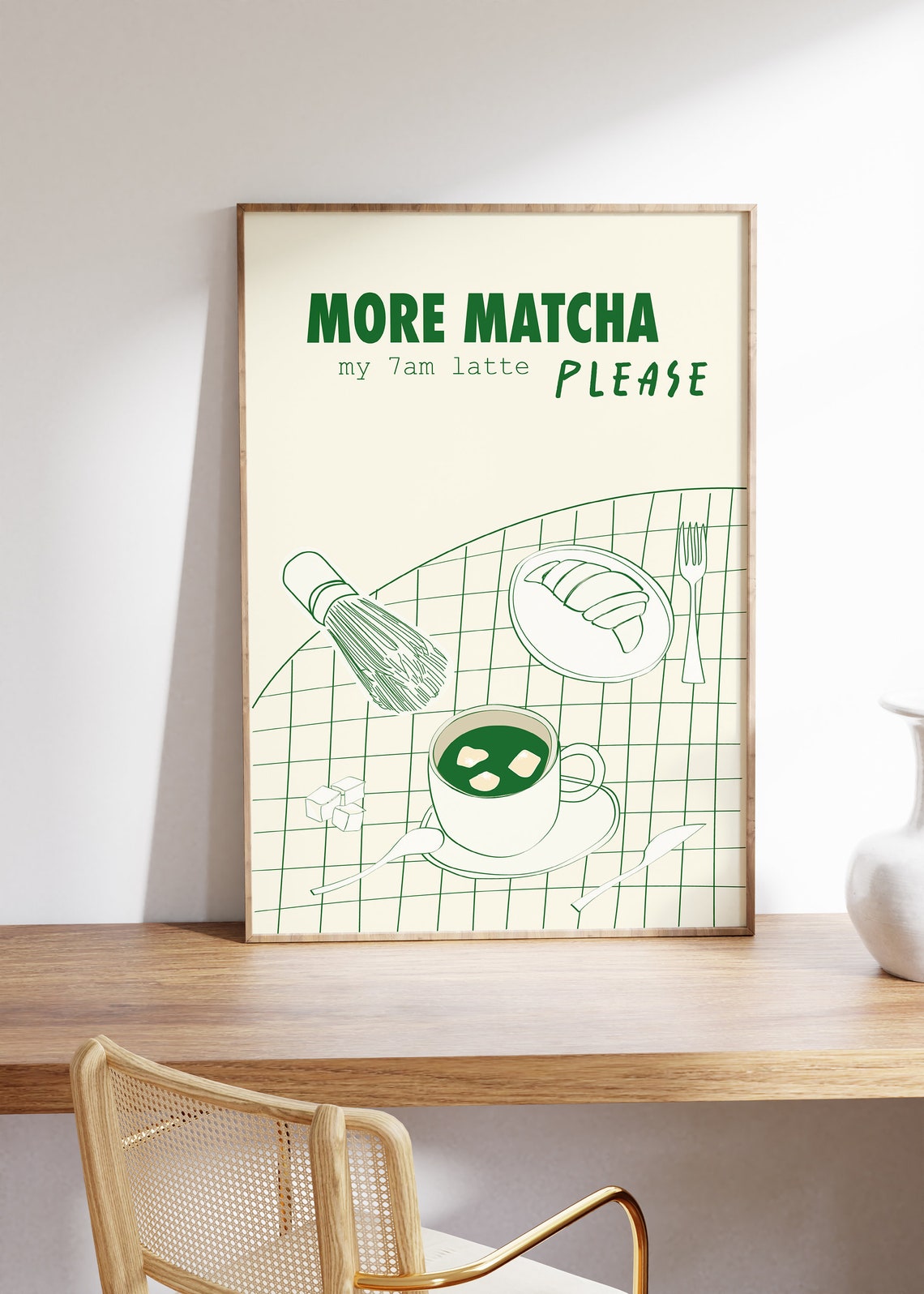 Matcha Drink Poster More Matcha Please Matcha Kitchenwall - Etsy