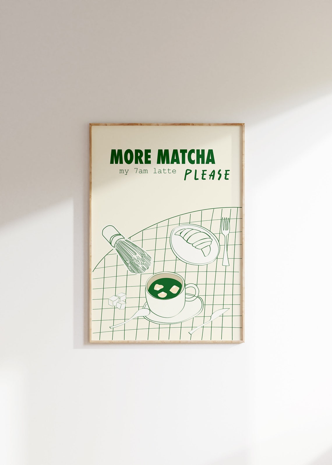 Matcha Drink Poster More Matcha Please Matcha Kitchenwall - Etsy