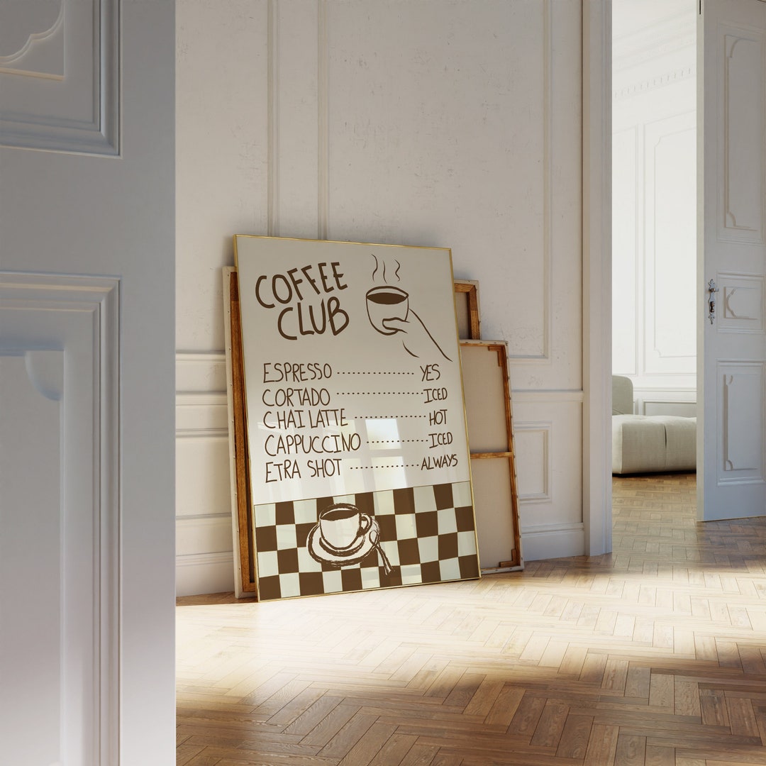 Coffee Poster, Coffee Menu Poster, Retro Kitchen Print, Kitchenwall Art ...
