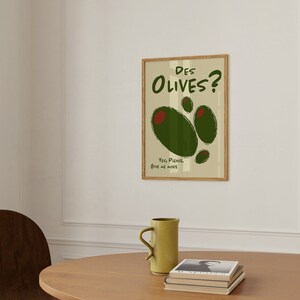Olives Poster, Retro Print, Olives Wallart, Kitchen Vintage Poster ...