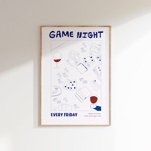 Game Night Poster: Retro Gaming Decor, Social Gathering Art (digital ...