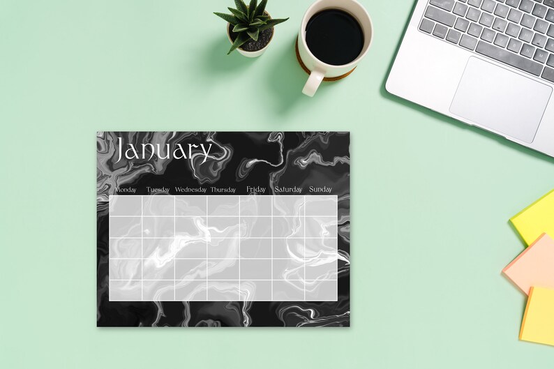 January Calendar Print Out Digital Template Organize - Etsy