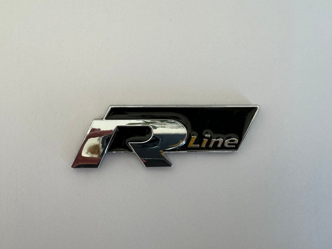 VW R-Line embleem / belettering / logo NIEUW metaal 3D zwart zilver ...