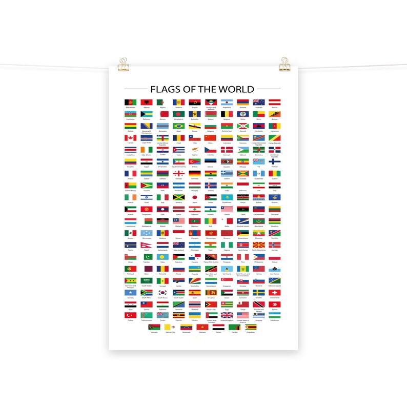 Flags of the World Poster | Countries Flags Chart | Educational Kids ...