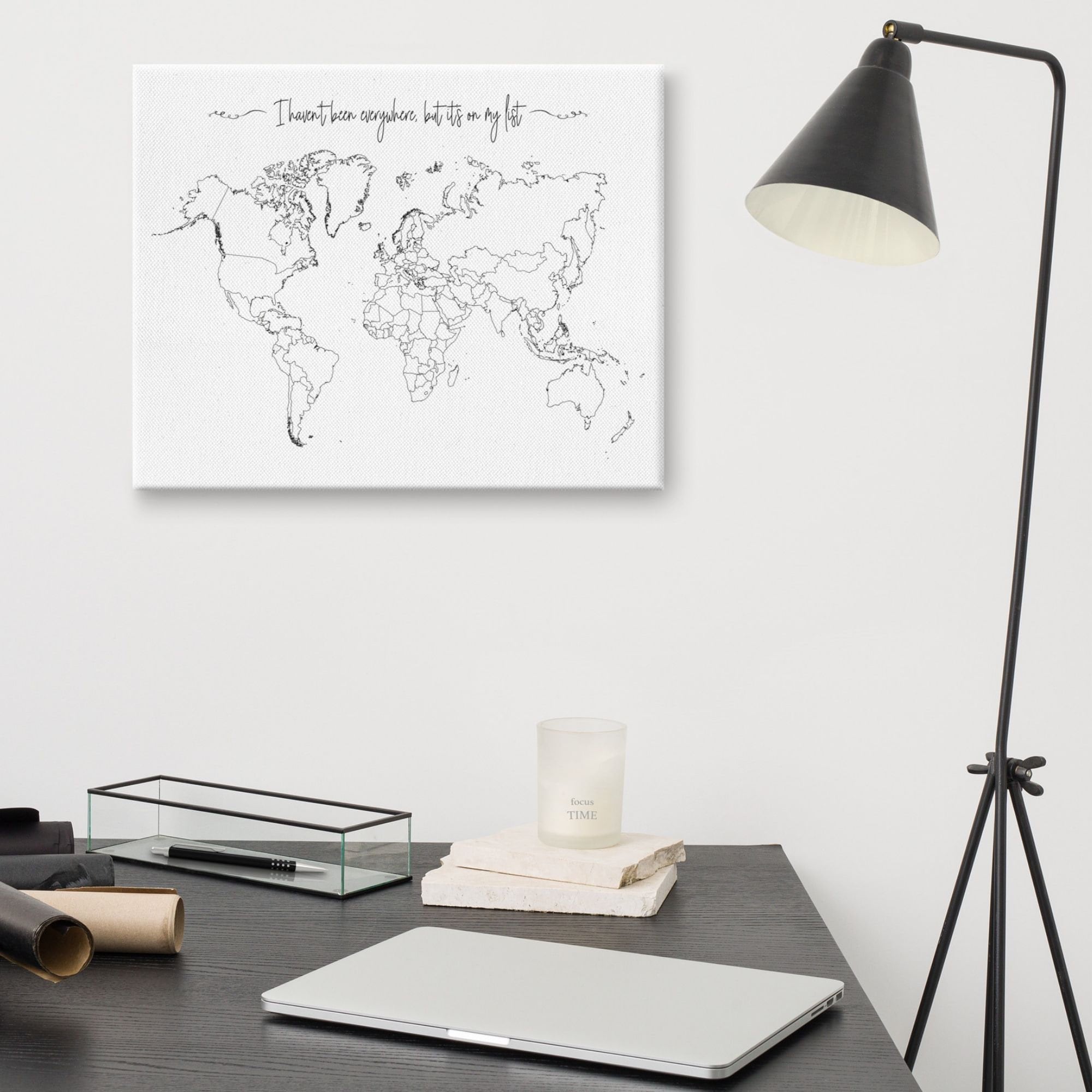 Travel World Map Canvas to Color In/pin | Canvas Poster | Map of the ...